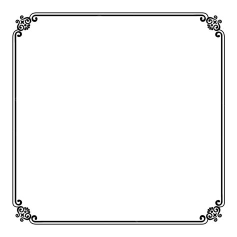 Rectangle Border Ornament Corner Double Line Rectangle Border Borders