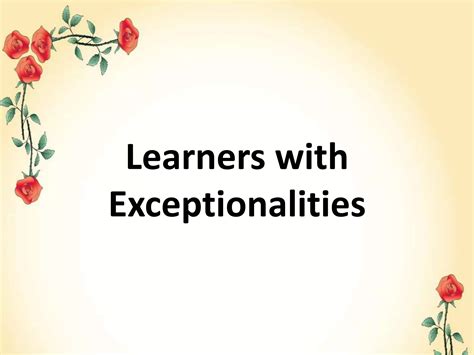 Learners With Exceptionalities Pptx