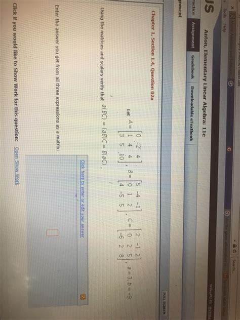Solved JS Anton, E Chapter 1, Section 1.4, Question 02a o 2 | Chegg.com