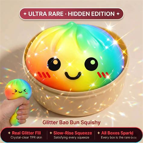 Viral Dumpling Squishy Mystery Blind Box Ultra Rare Gold Glitter Hidden