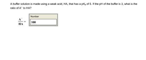 Solved A buffer solution is made using a weak acid, HA, that | Chegg.com