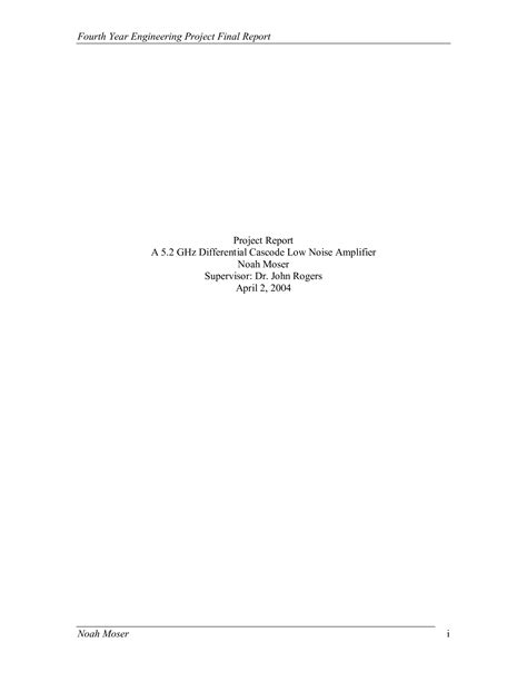 Project Report Format For Engineering