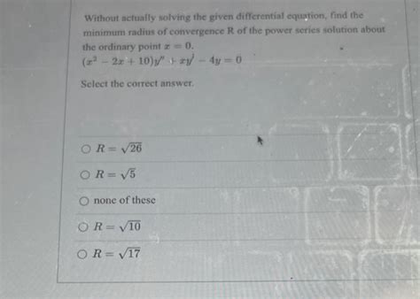 Solved Without Actually Solving The Given Differential Chegg