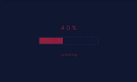 40 업로드 진행률 표시줄 빨간색 로드 및 처리 메뉴 표시줄 디자인 프리미엄 벡터