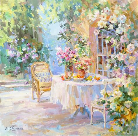 Картины В тенистом саду Живопись в интернет магазине на Ярмарке Мастеров Картины Киев