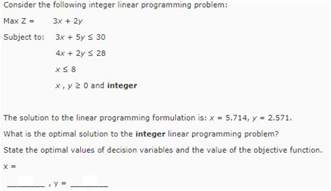 Solved Consider The Following Integer Linear Programming Chegg