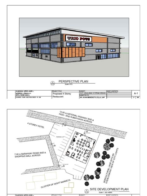 Architectural Plan Sample Pdf Restaurants Room