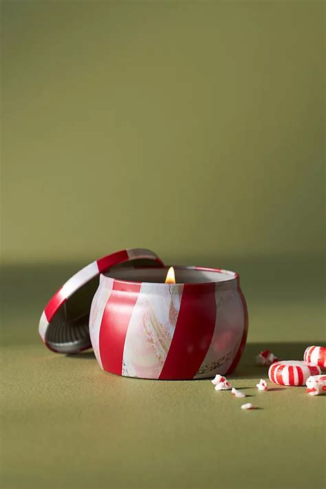 Voluspa Crushed Candy Cane Tin Candle Anthropologie