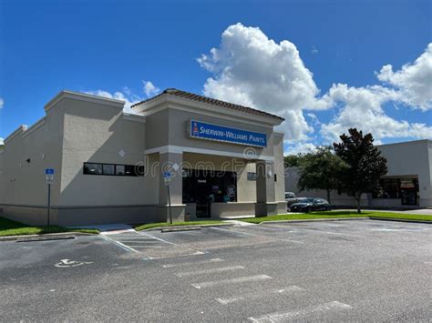 The Exterior Of A Sherwin Williams Paint Store In Orlando Florida
