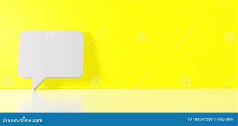 3d Rendering Of White Symbol Of Rounded Chat Bubble Icon Leaning On