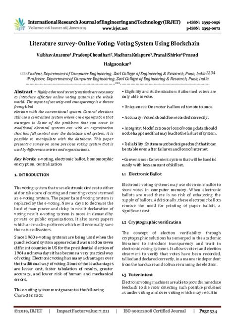 Pdf Irjet Literature Survey Online Voting Voting System Using Blockchain