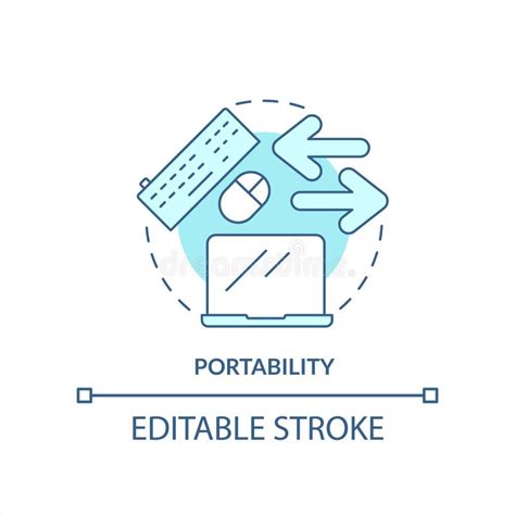 Portability Turquoise Concept Icon Stock Vector Illustration Of Line Linear 261148340