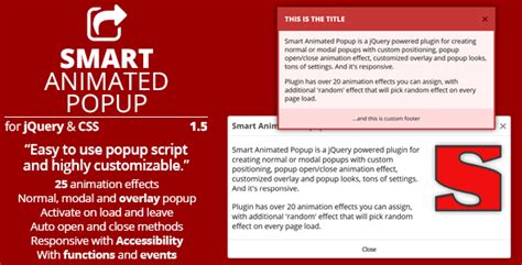 Smart Animated Popup JQuery Popups Plugin By SMARTPlugins CodeCanyon