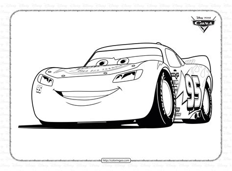 Lightning Mcqueen Coloring Page Easy Printable