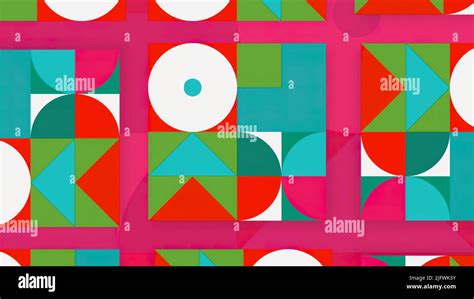 Stylish Animation With Colorful Geometric Shapes Motion Application In Animation With Bright