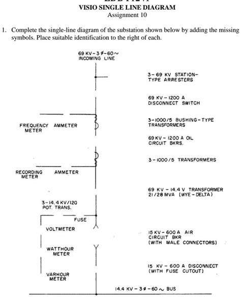 Solved Visio Single Line Diagram Assignment 10 1 Complete The Single Line Diagram Of The