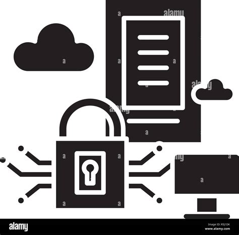 Securety Server Black Icon Vector Sign On Isolated Background Securety Server Black Icon Vector Sign On Isolated Background