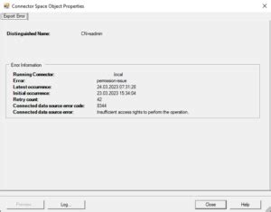 Azure AD Connect Error Permission Issue Scloud