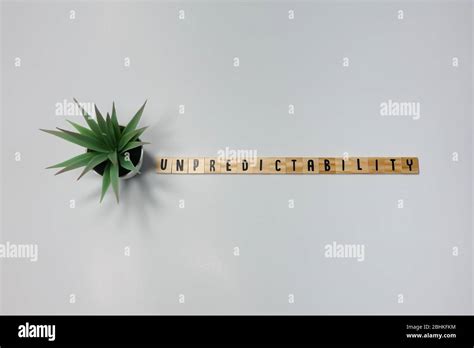 The Word Unpredictability Written In Wooden Letter Tiles On A White
