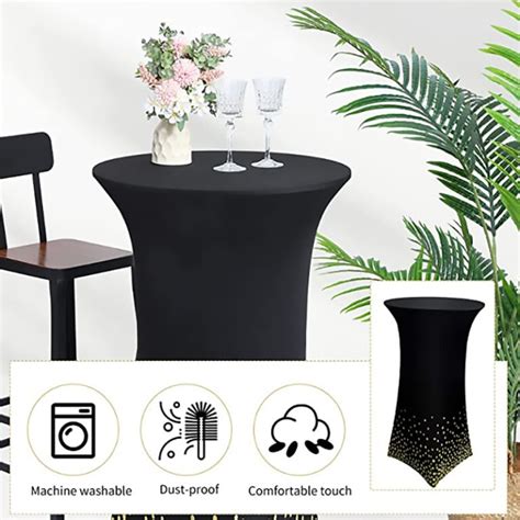Black Spandex Cocktail Table Covers