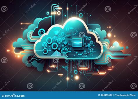 This 3d Illustration Masterfully Captures The Cloud Computing