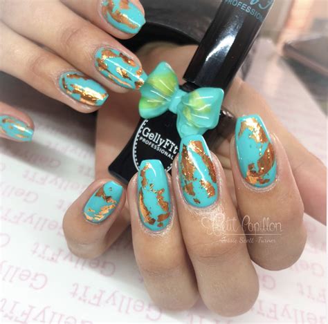 Pin By Makeuphobbyist On Beauty Loves Gold Nails Turquoise Nails
