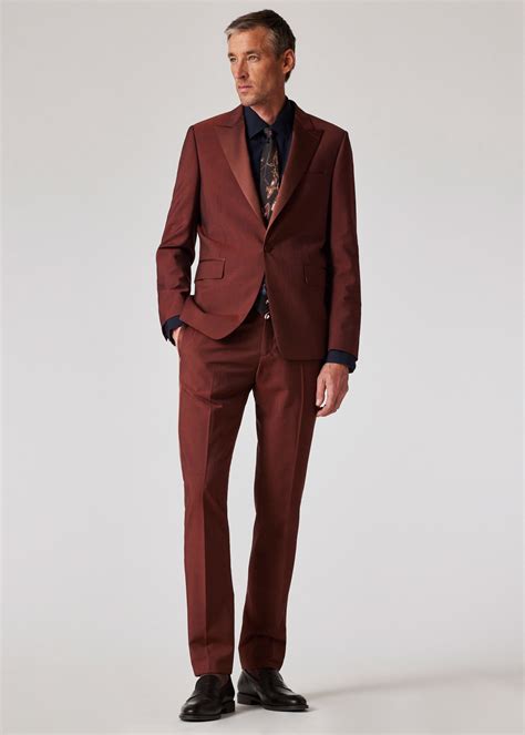 the soho tailored fit rust wool mohair evening suit