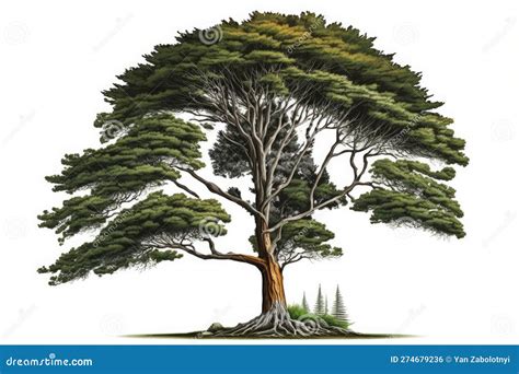 Kauri Tree On A White Background Generative Ai Royalty Free Stock Image