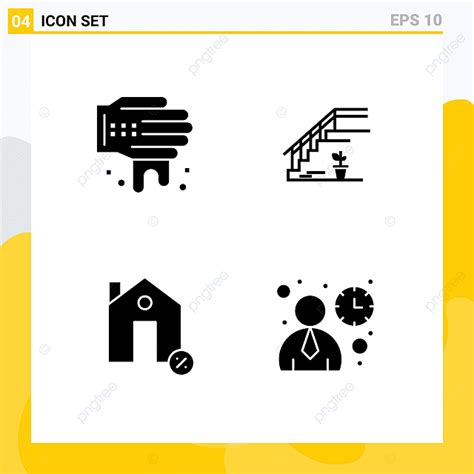 Packing Line Vector PNG Images, Editable Vector Line Pack Of 4 Simple Solid Glyphs Of Hand, Line ...
