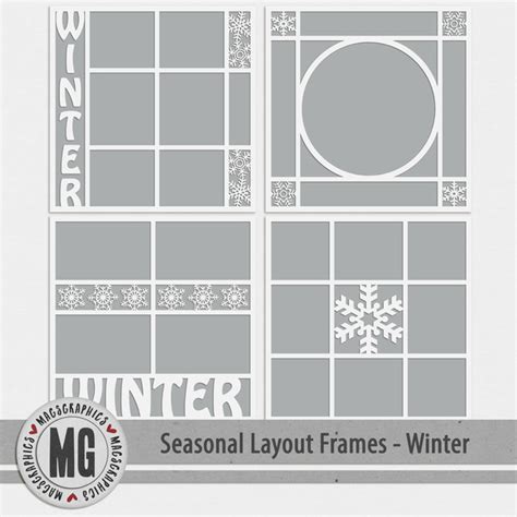 Seasonal Layout Frames Winter Digital Art
