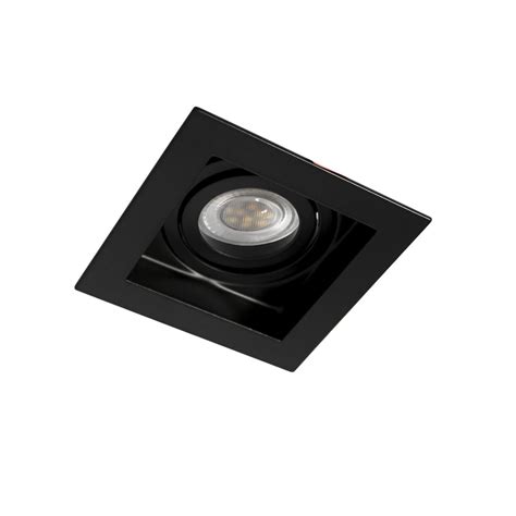 Spot Encastré Akrah 1xgu10 Carré Noir Cristalrecord
