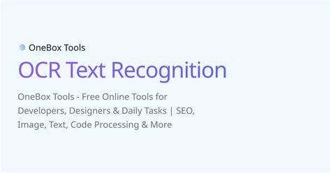 Ocr Text Recognition Best Free Online Image Tools Tool Onebox Tools