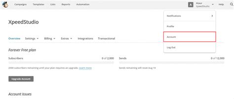 How To Create MailChimp API Key XpeedStudio