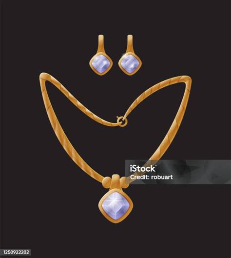 Ilustrasi Vektor Koleksi Kalung Anting Ilustrasi Stok Unduh Gambar Sekarang Aksesori Pribadi