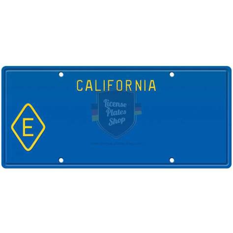 1969 1986 California E In Diamond Exempt Vintage Blue License Plate