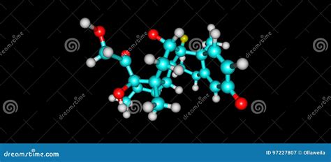 Dexamethasone Molecular Structure Isolated On White Royalty Free Cartoon