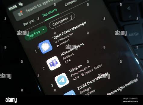 Signal Messaging App On Top Of The Free App Download Chart On Android