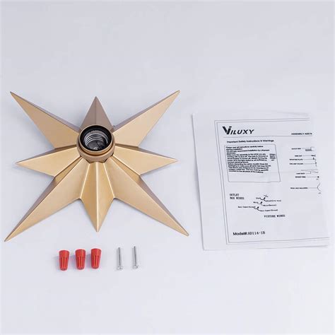 Viluxy Flush Mount Ceiling Light Brass Star Light Fixtures Ceiling For