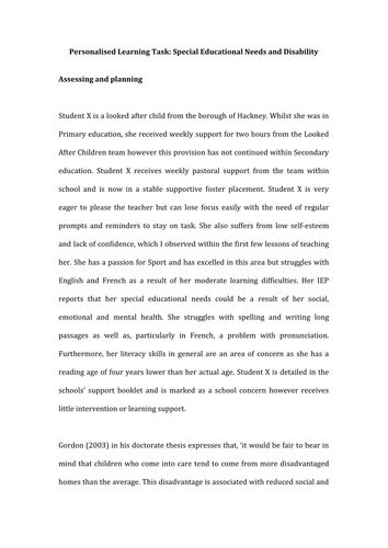 Pgce Module Essay Send Teaching Resources
