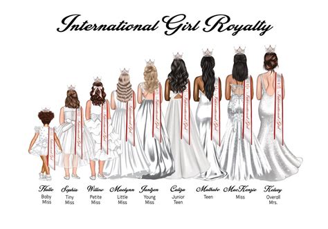 Personalized Pageant Sisters Digital Portrait Of Nine Girls Pageant