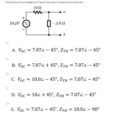 Solved Find the Open Circuit Voltage and Thevenin Equivalent | Chegg.com