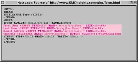 Creating An Array From A Form Php For The World Wide Web Visual