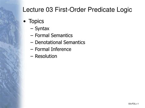 ppt lecture 03 first order predicate logic powerpoint presentation