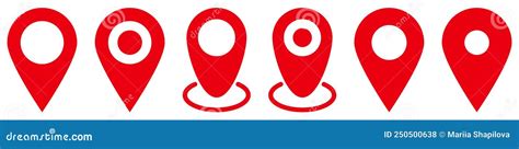 Red Map Pin Icons Stock Vector Illustration Of Flat 250500638