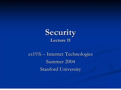 Ppt Security Lecture 11 Powerpoint Presentation Free Download Id