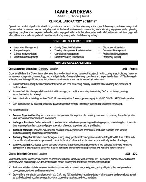 The Insiders Guide To Creating A Clinical Laboratory Scientist Resume