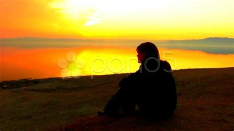 Lonely Girl In Sea