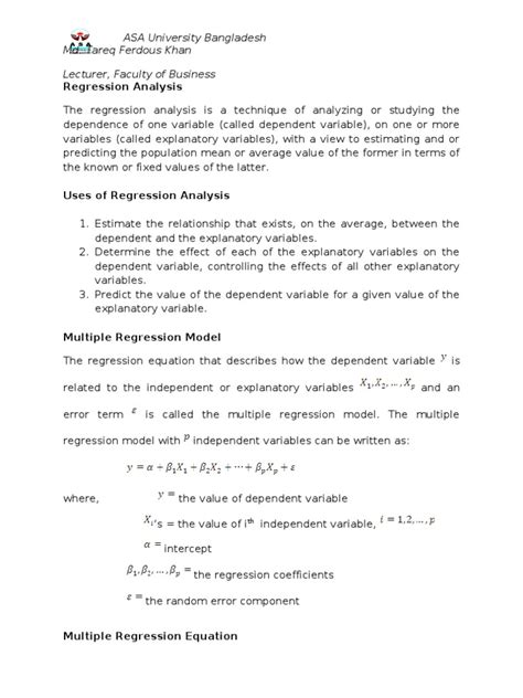 Multiple Regression Pdf Regression Analysis Errors And Residuals
