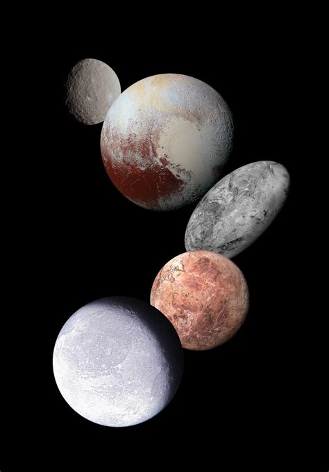 Montage Of The Five Dwarf Planets Rsolarsystem