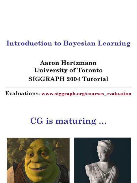 introduction to bayesian learning aaron hertzmann university of